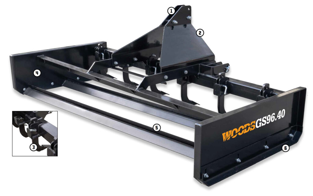 GS96.40 Grading Scraper, 54 inch - Woods Equipment